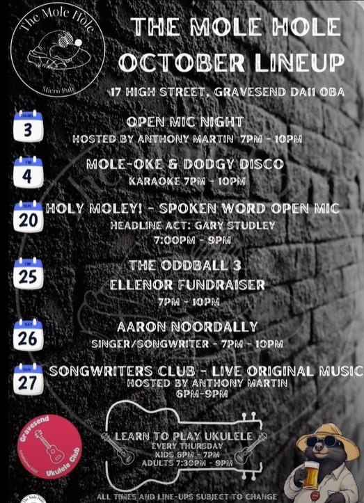 The Mole Hole - Open Mic Night for October